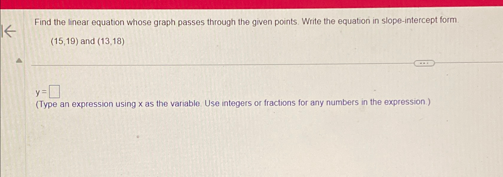 Solved Find the linear equation whose graph passes through | Chegg.com