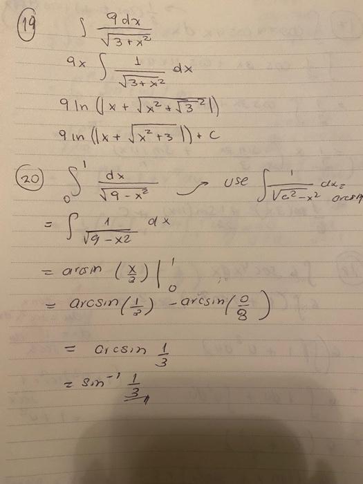 Solved I need to do this two with trigonometric subst please | Chegg.com