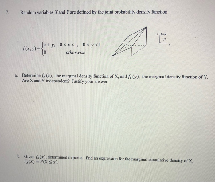 Solved 7. Random variables X and Y are defined by the joint | Chegg.com