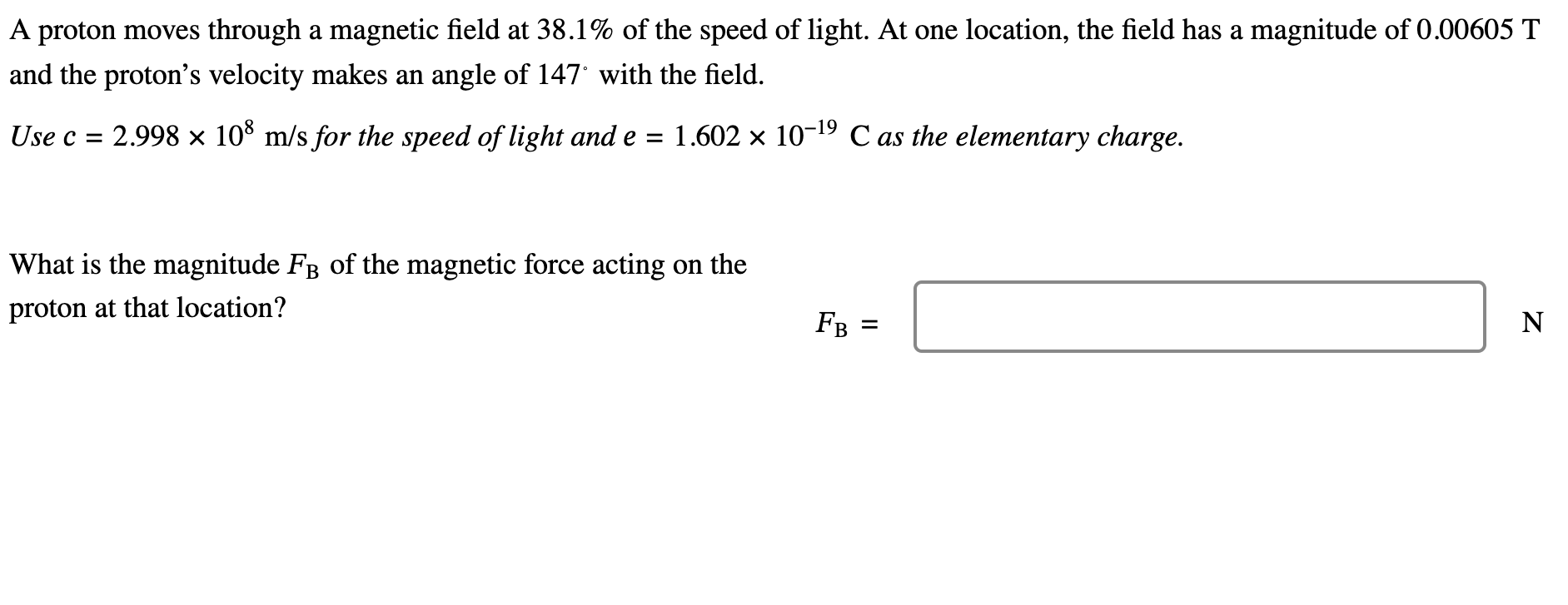 Solved A proton moves through a magnetic field at 38.1% ﻿of | Chegg.com