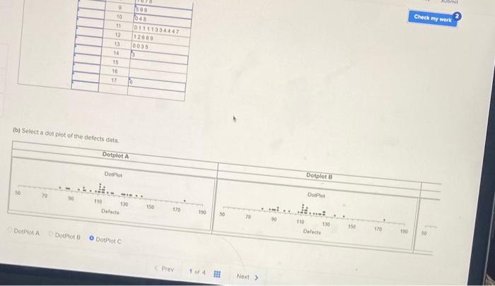 Solved 88 Consider the following table of data. Defects per | Chegg.com