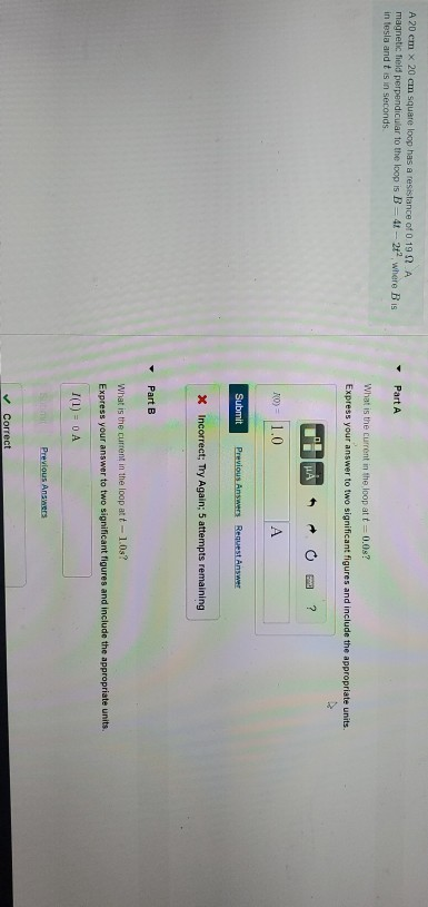 Solved A 20 cm x 20 cm square loop has a resistance of | Chegg.com