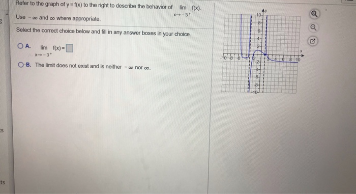 Solved Refer to the graph of y=f(x) to the right to describe | Chegg.com