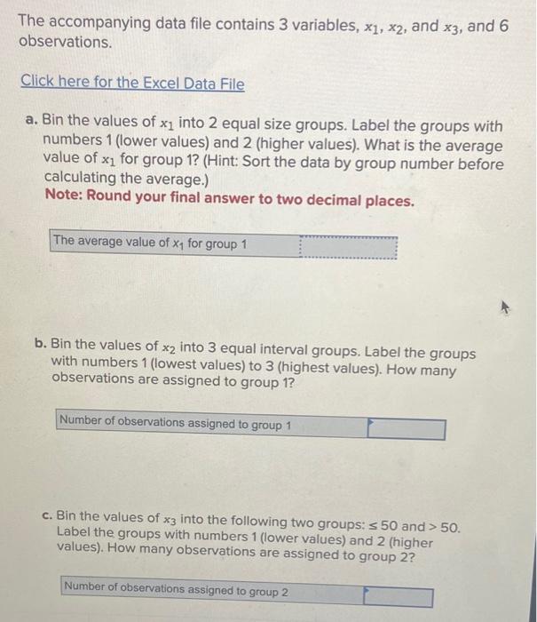 Solved The accompanying data file contains 3 variables, | Chegg.com