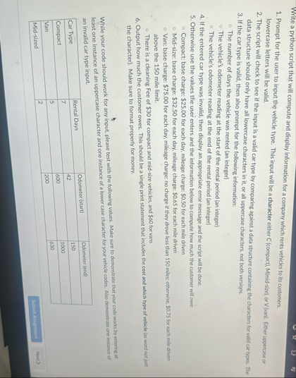 Solved Write a python script that will compute and display | Chegg.com