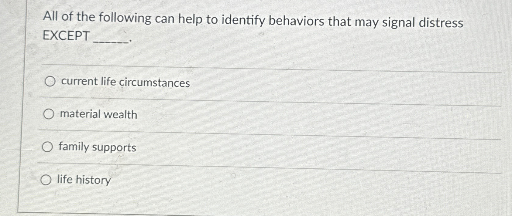 Solved All of the following can help to identify behaviors | Chegg.com