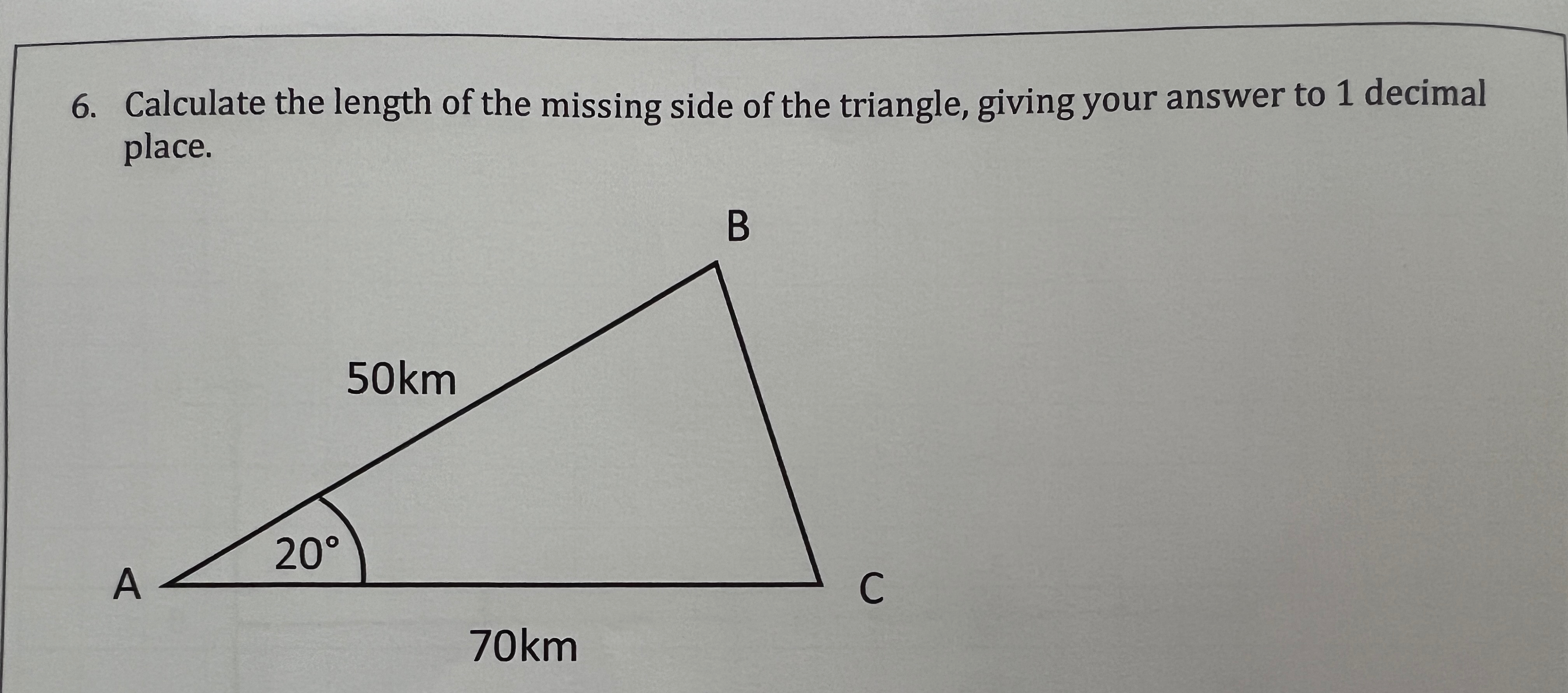 Solved Calculate the length of the missing side of the | Chegg.com