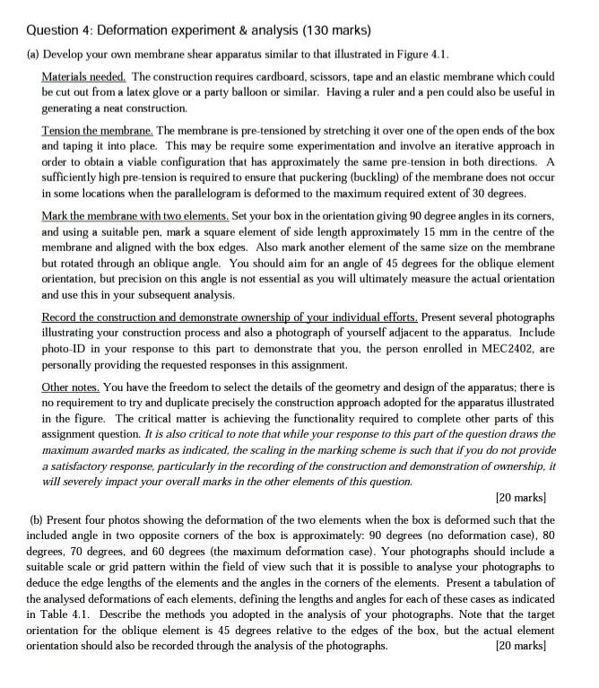 Question 4: Deformation experiment & analysis (130 | Chegg.com
