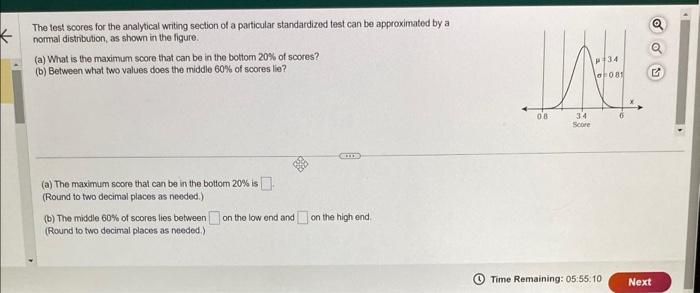 Solved The lest scores for the analytical writing section of | Chegg.com