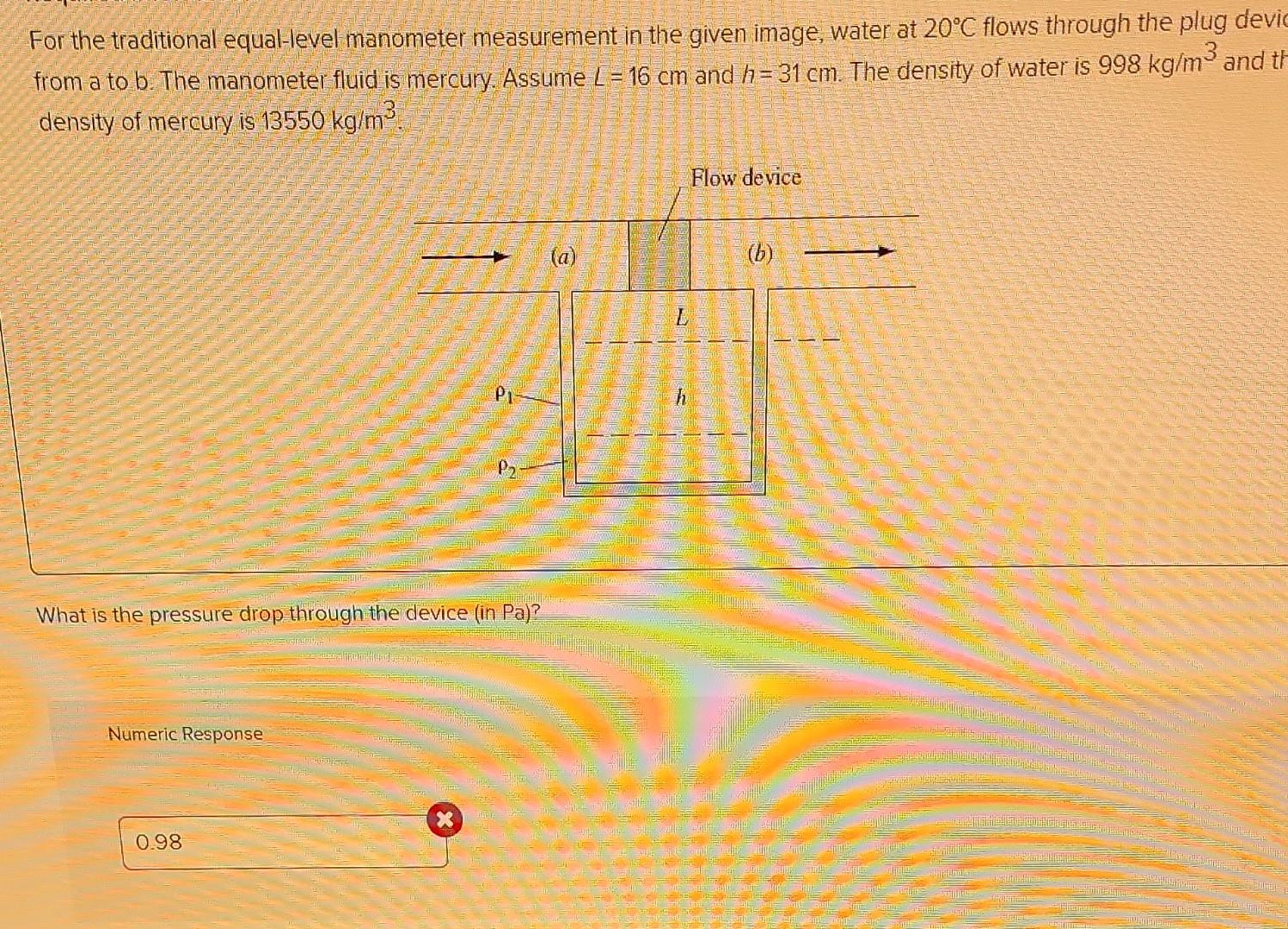 Solved For the traditional equal-level manometer measurement | Chegg.com