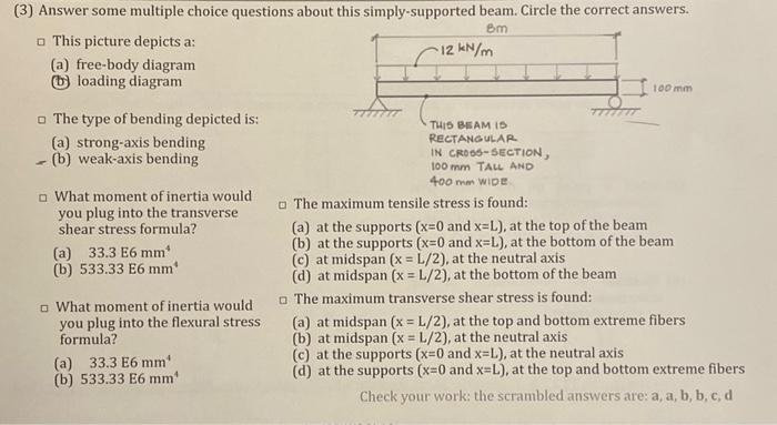 Solved The type of bending depicted is: (a) strong-axis | Chegg.com