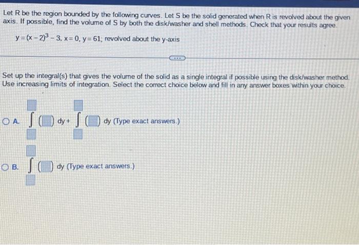 Solved Let \\( \\mathrm{R} \\) be the region bounded by the | Chegg.com