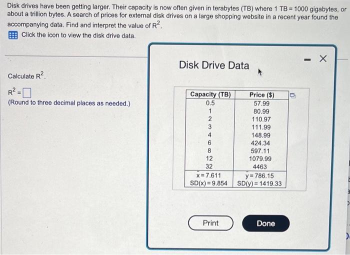 Solved Disk drives have been getting larger. Their capacity | Chegg.com