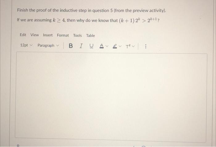 Finish the proof of the inductive step in question 5 | Chegg.com