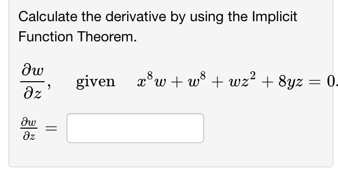 Solved Calculate the derivative by using the Implicit | Chegg.com
