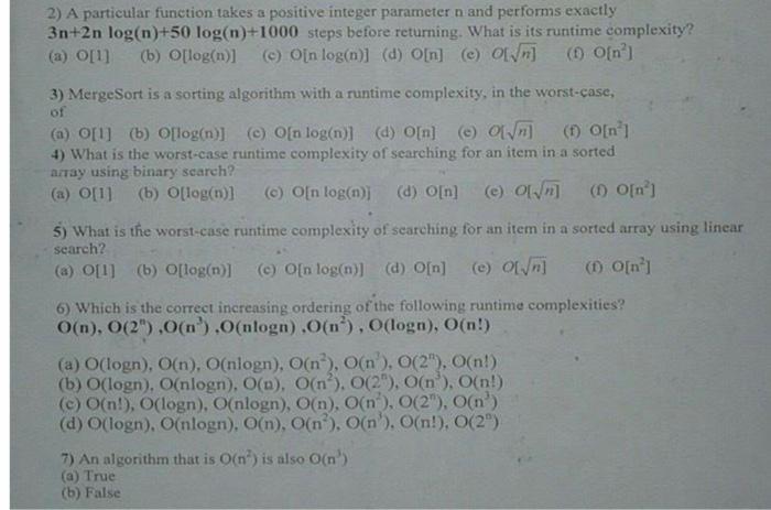 Solved 2) A particular function takes a positive integer | Chegg.com