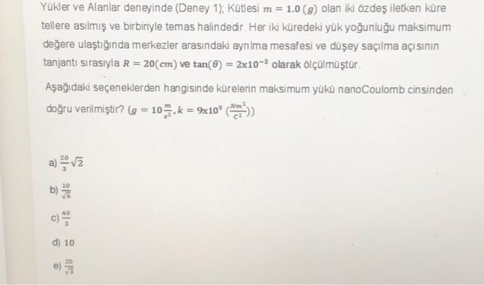 Yüker ve Alanlar deneyinde (Deney 1); Kûtlesi | Chegg.com