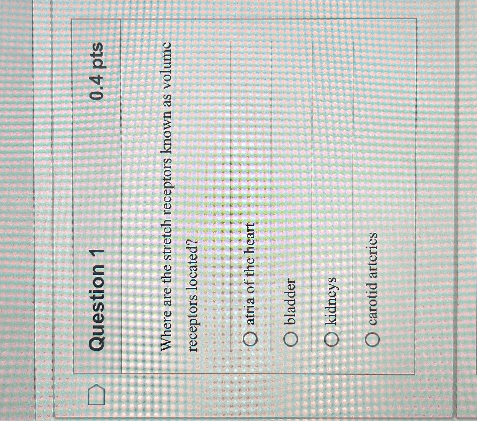 Solved Question 10.4ptsWhere are the stretch receptors known | Chegg.com