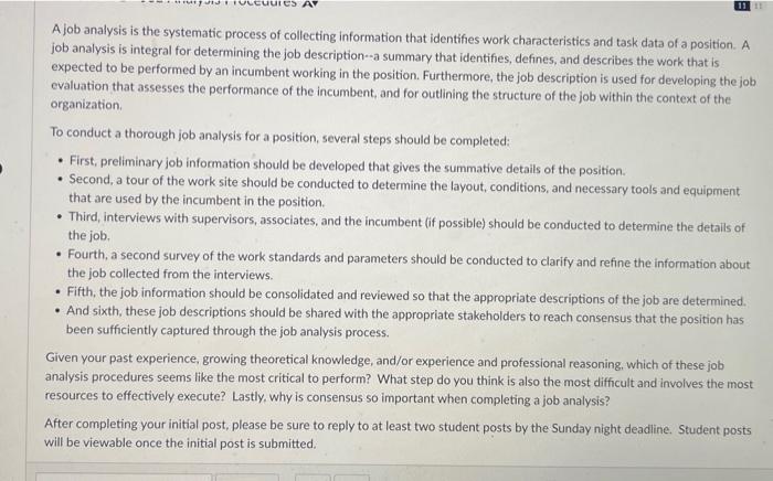 Solved A job analysis is the systematic process of | Chegg.com