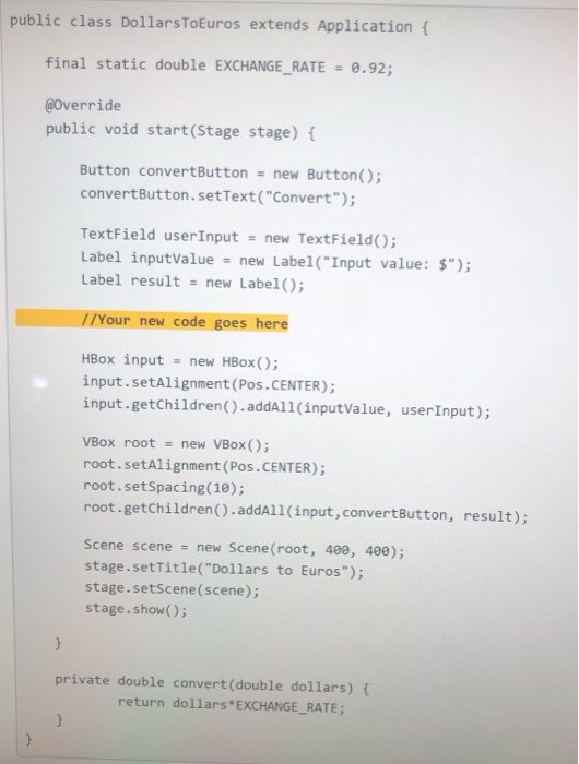 Solved The following incomplete JavaFX program should accept | Chegg.com