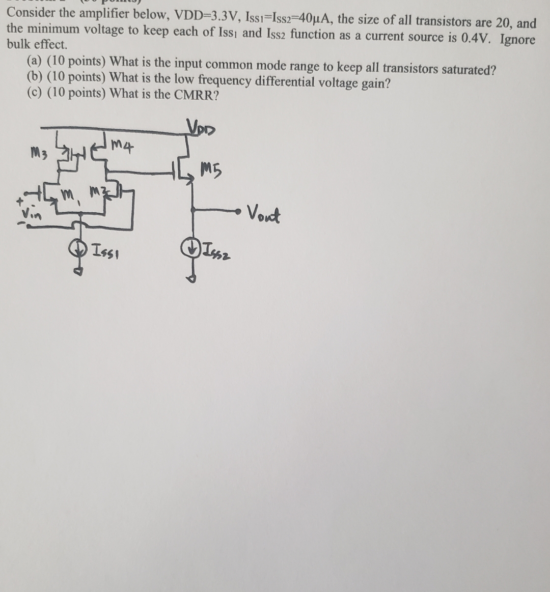 Solved For the following current mirror circuit, | Chegg.com