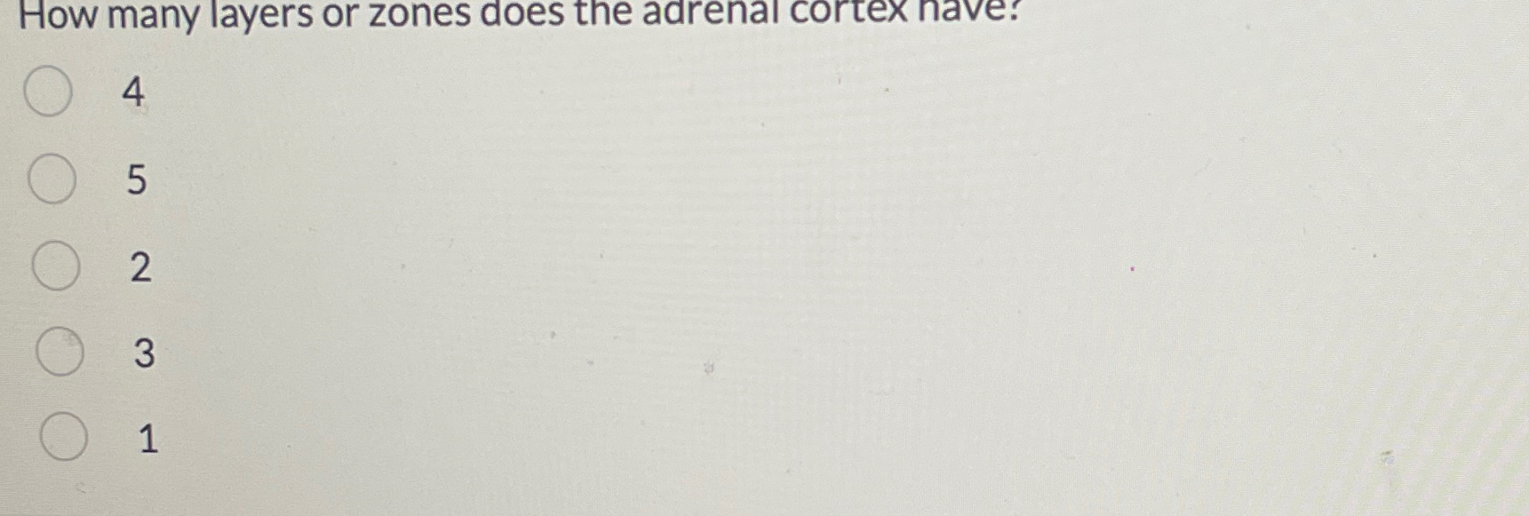 Solved How many layers or zones does the adrenal cortex | Chegg.com