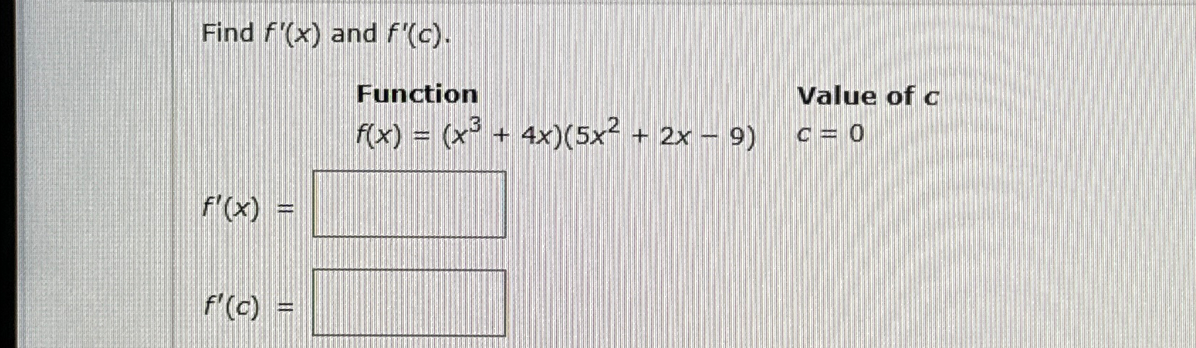 Solved Find f'(x) ﻿and | Chegg.com