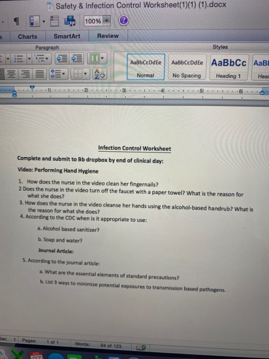 a Safety & Infection Control Worksheet(1)(1)(1).docx | Chegg.com