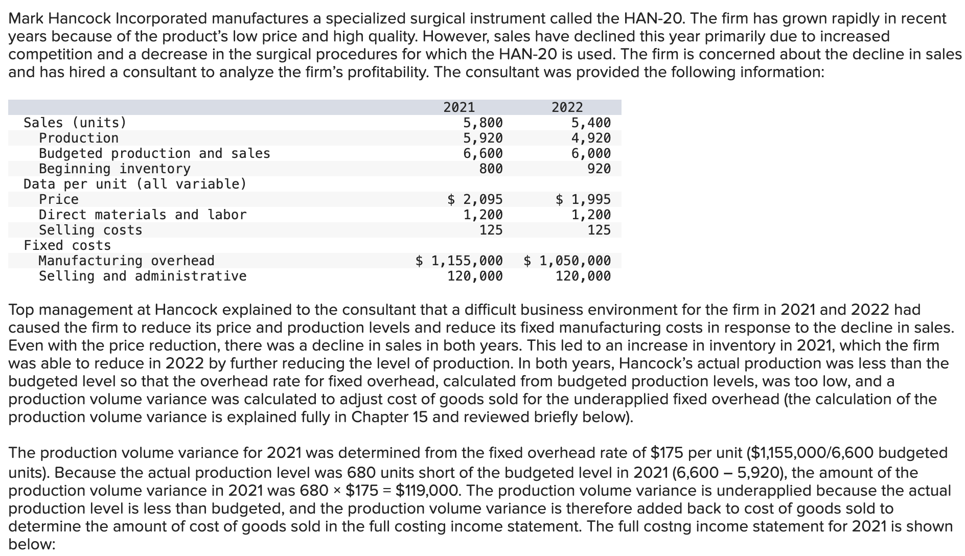 Solved Required:Using the full costing method, prepare the | Chegg.com