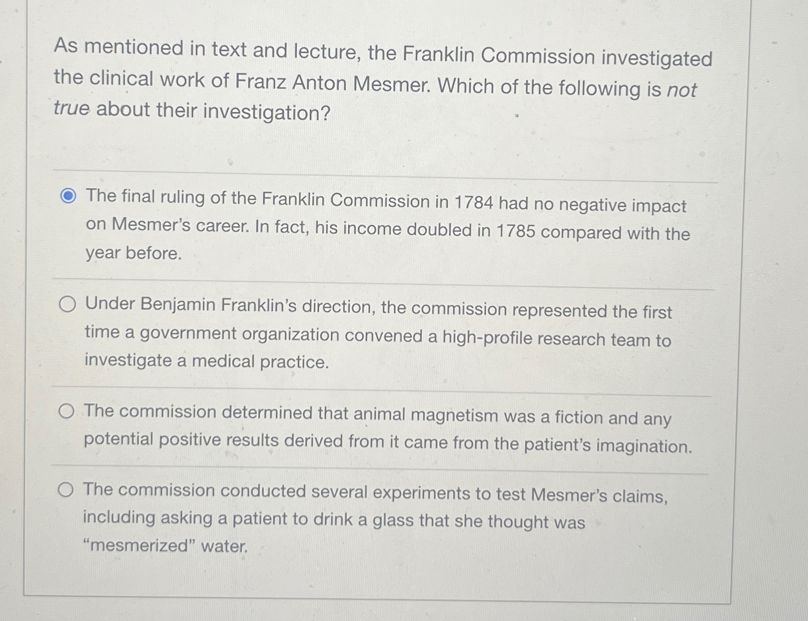 Solved As mentioned in text and lecture, the Franklin | Chegg.com