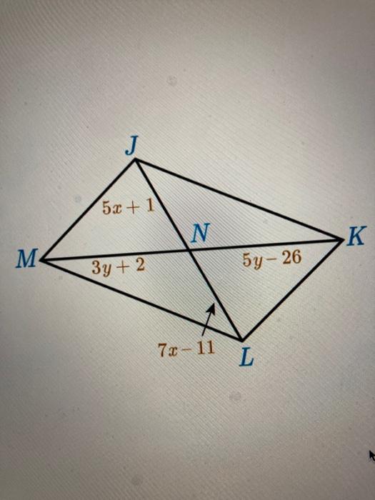 Solved Find the values of the variables that make JKLM a | Chegg.com