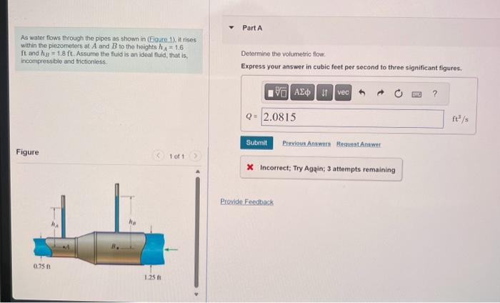 Solved As water flows through the pipes as shown in (Figure | Chegg.com
