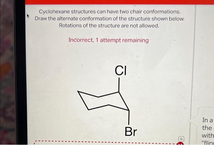 Solved Cyclohexane structures can have two chair | Chegg.com
