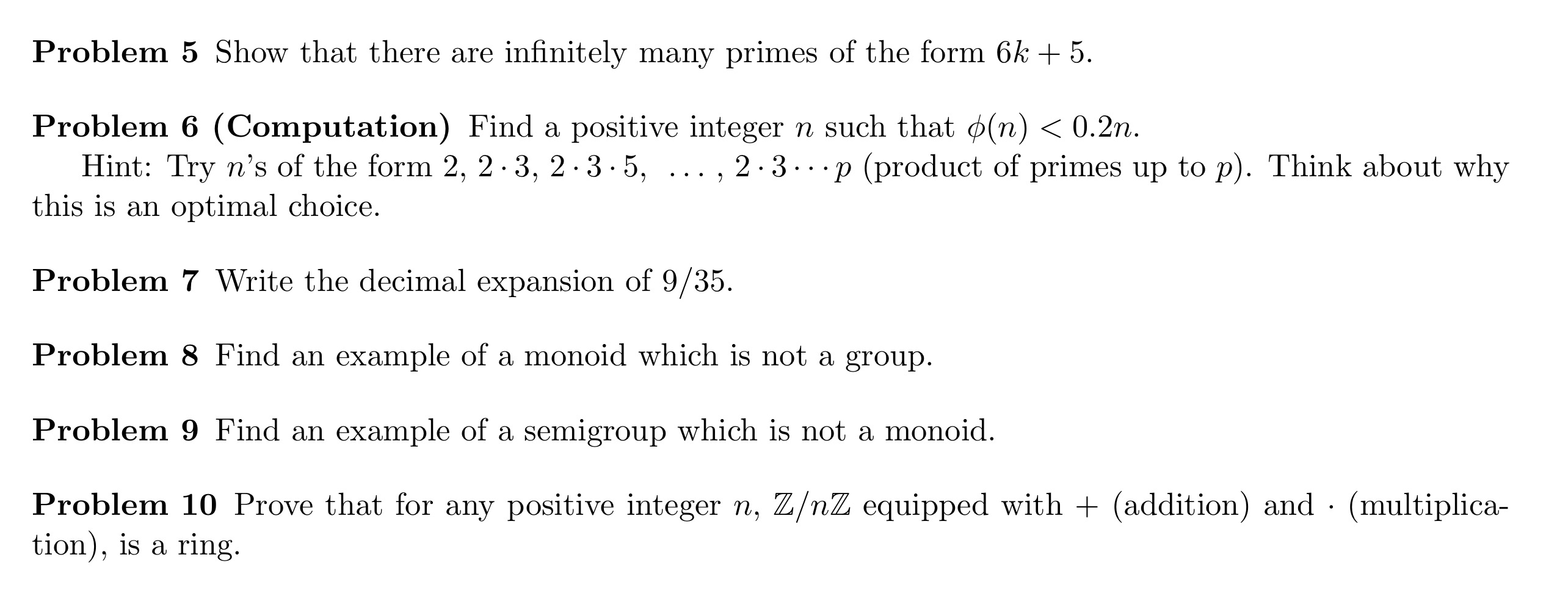 Solved Problem 5 ﻿Show that there are infinitely many primes | Chegg.com