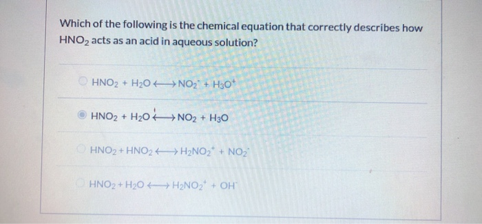 Solved Which of the following is the chemical equation that | Chegg.com
