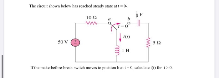 The circuit shown below has reached steady state | Chegg.com