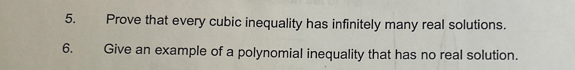 Solved Prove that every cubic inequality has infinitely many | Chegg.com