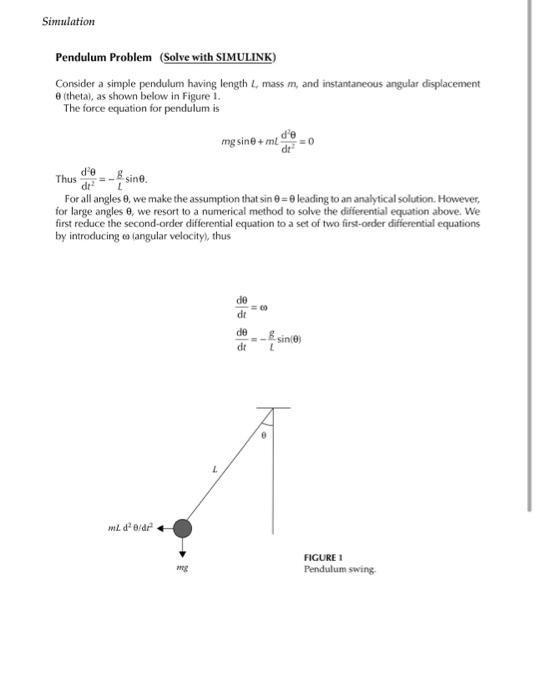 Solved Consider a simple pendulum having length L mass m, | Chegg.com