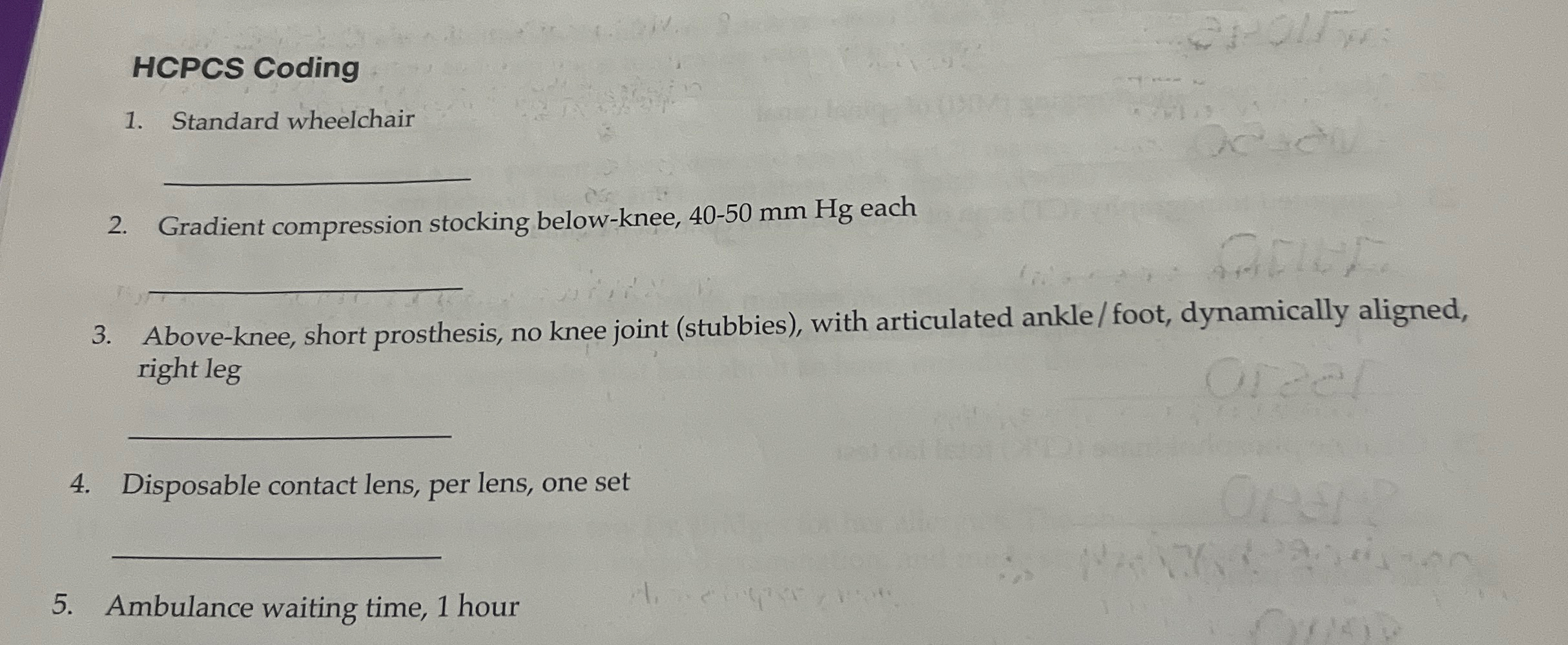Solved HCPCS CodingStandard wheelchair Gradient compression | Chegg.com