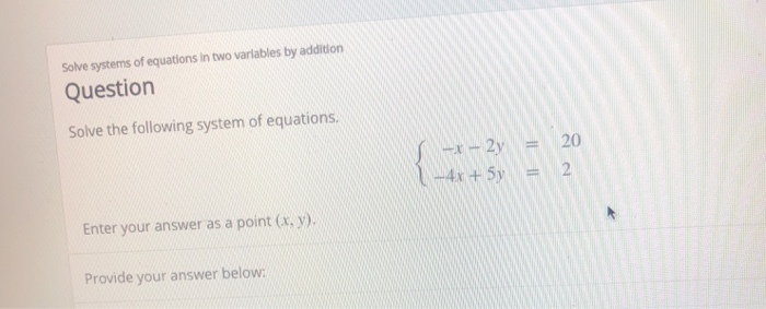 Solved Solve systems of equations in two variables by | Chegg.com