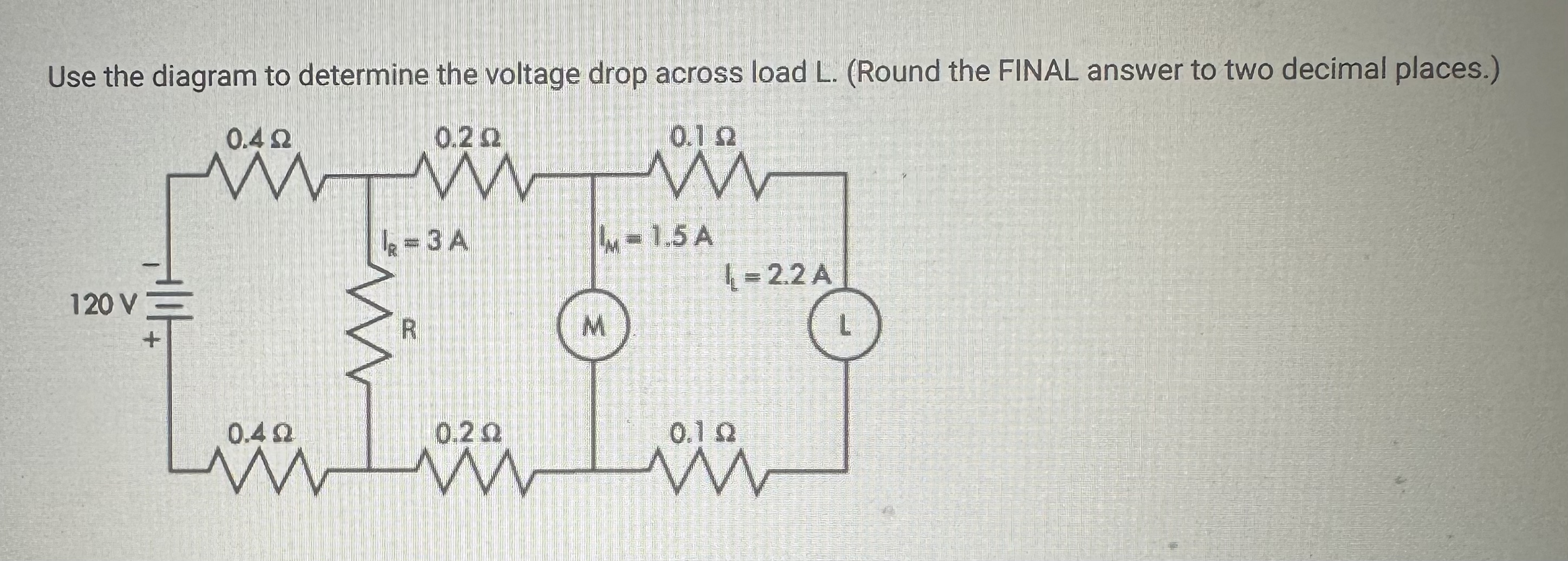 Solved Use the diagram to determine the voltage drop across | Chegg.com