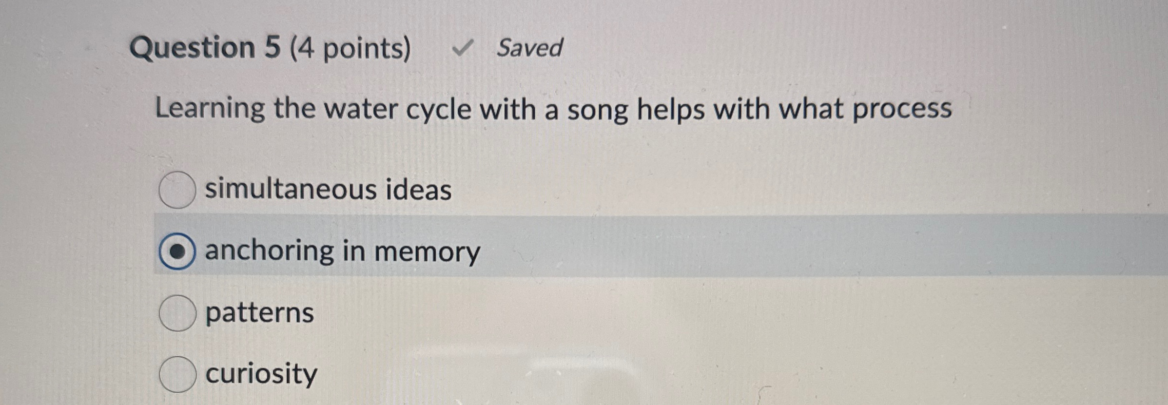 Solved Question 5 (4 ﻿points) ﻿SavedLearning the water | Chegg.com