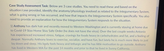 Solved Case Study Assessment Task: Below are 3 case studies. | Chegg.com