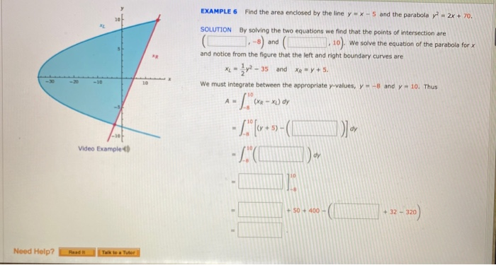 Solved EXAMPLE 6 Find the area enclosed by the line y--5 and | Chegg.com