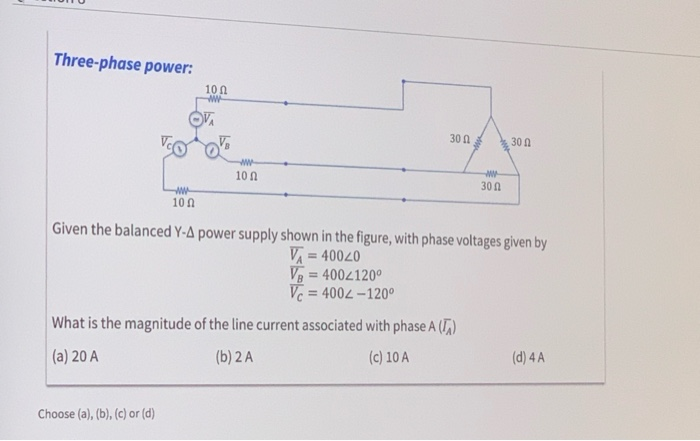 Solved Three-phase power: 100 w 30 0 300 www 100 w 30 n 100 | Chegg.com