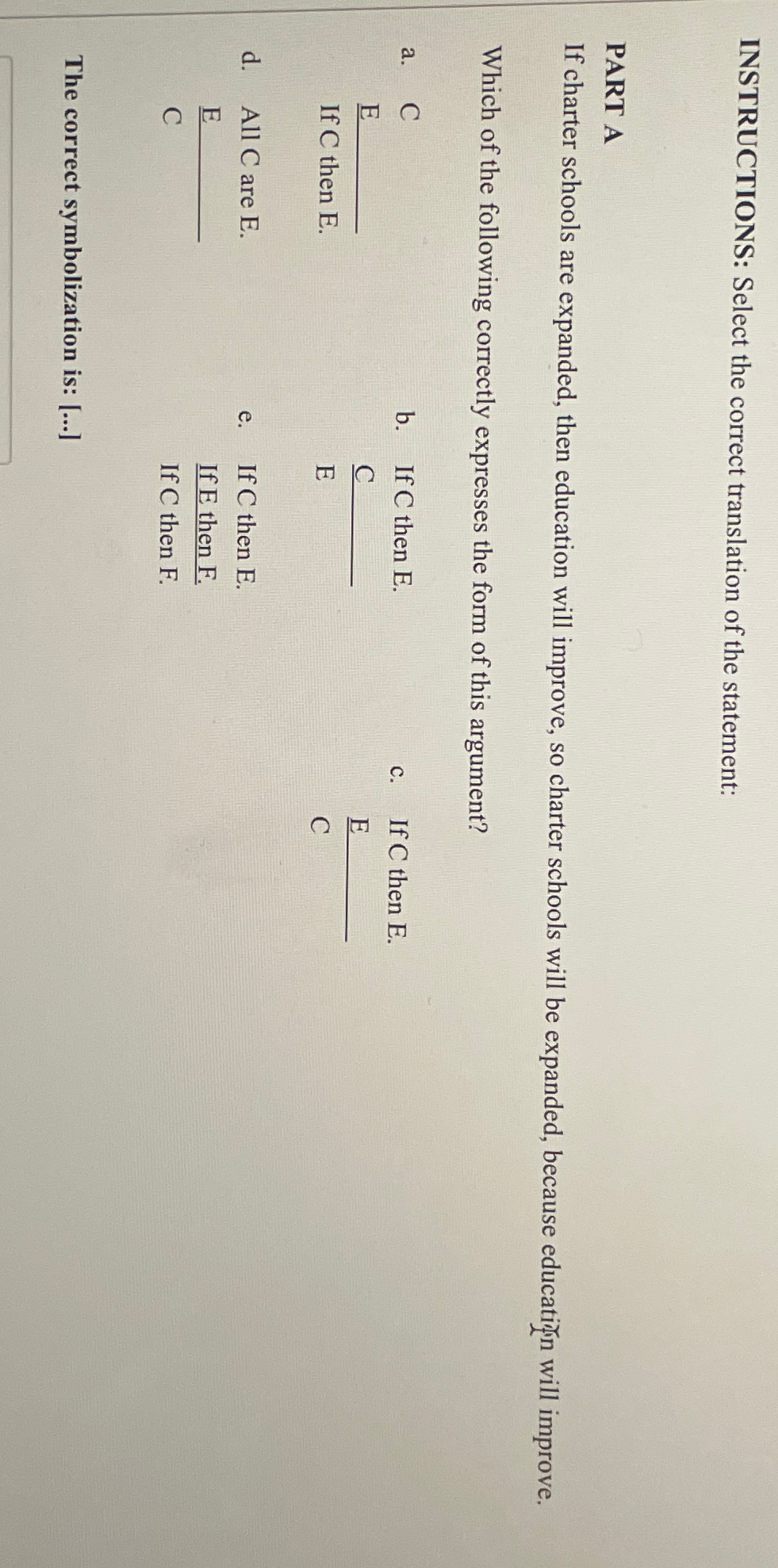Solved INSTRUCTIONS: Select the correct translation of the | Chegg.com