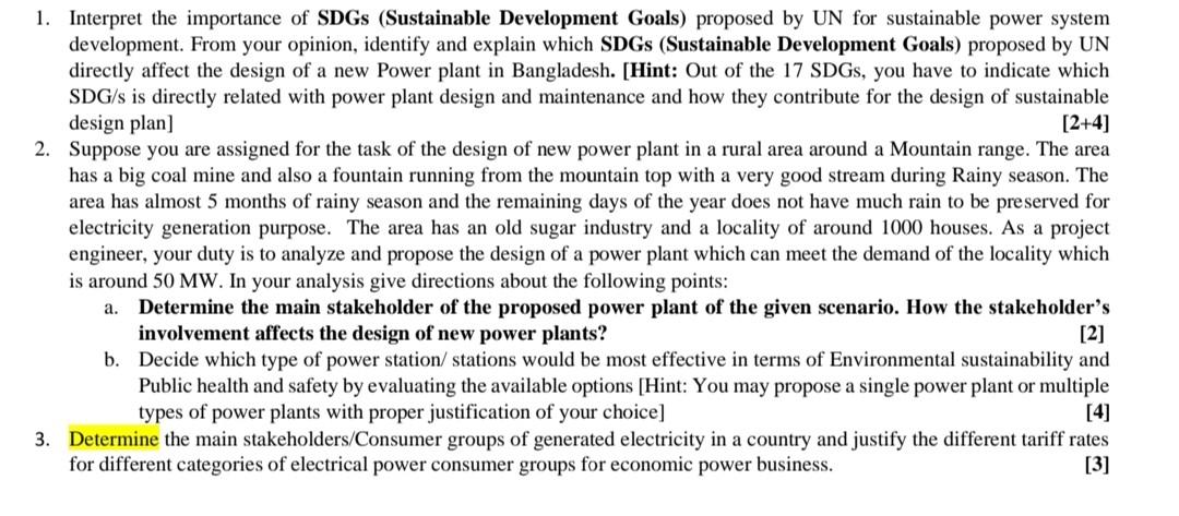 Solved 1. Interpret the importance of SDGs (Sustainable | Chegg.com