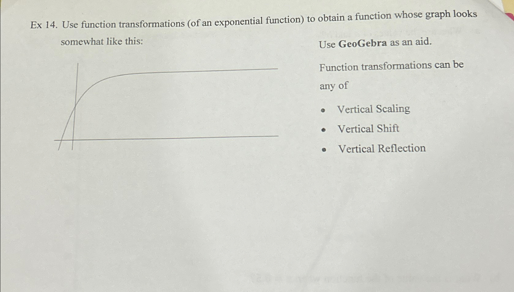 Solved Ex 14. ﻿Use function transformations (of an | Chegg.com