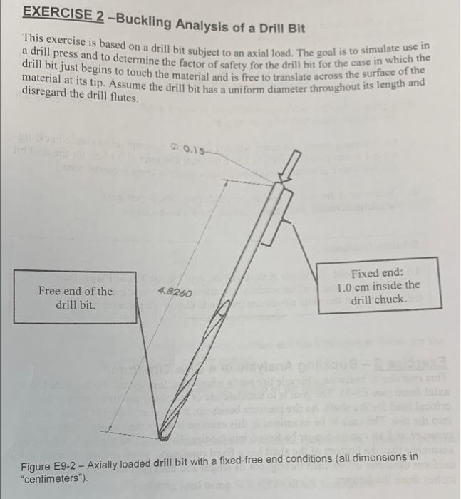 Solved EXERCISE 2-Buckling Analysis of a Drill Bit This | Chegg.com