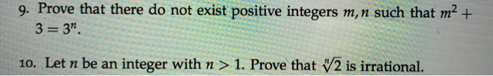 Solved 9. Prove that there do not exist positive integers | Chegg.com